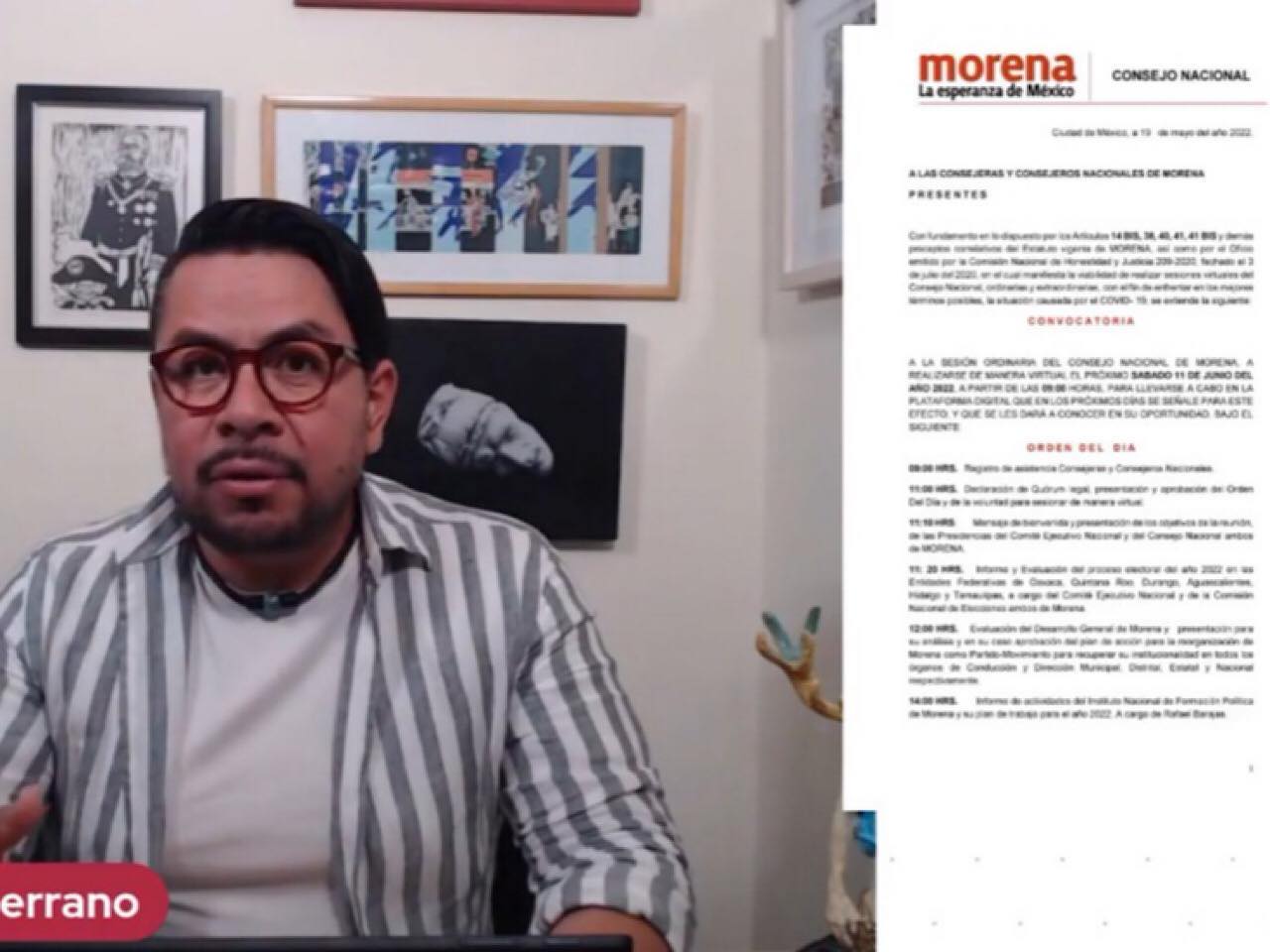 Daniel Serrano hace un llamado para que el Consejo Nacional de Morena ...